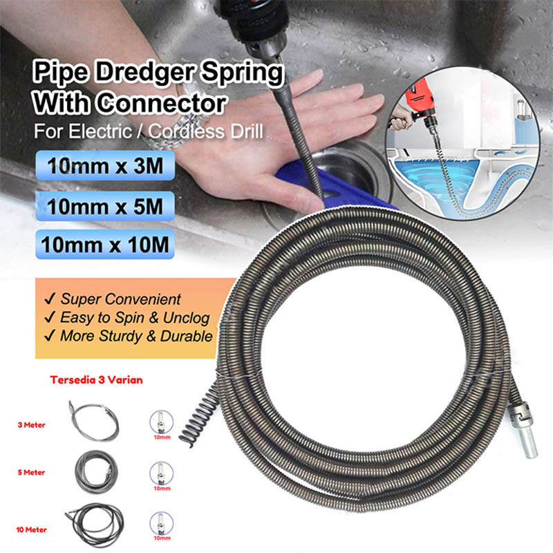 Jual Alat Jepit Kawat Pembersih Saluran Mampet Adaptor Bor Pipa Air Wastafel Pipe Cleaner ...