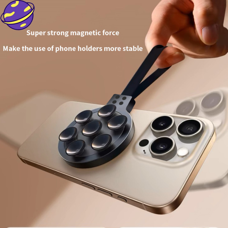 Jual Suction Cup Silicone Pull Strap Magnetic Cell Phone Ring Holder ...