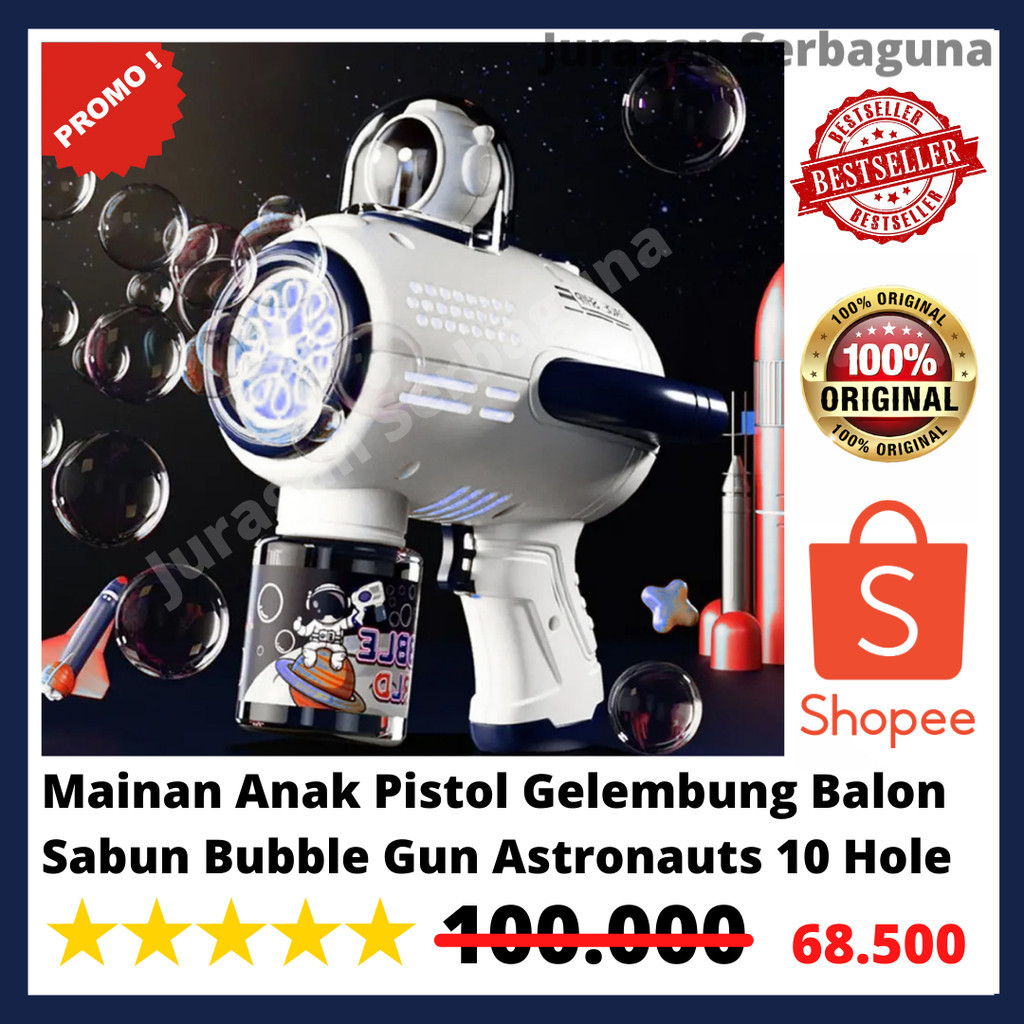 Jual Mainan Anak Pistol Gelembung Balon Sabun Bubble Gun Astronauts 10 ...
