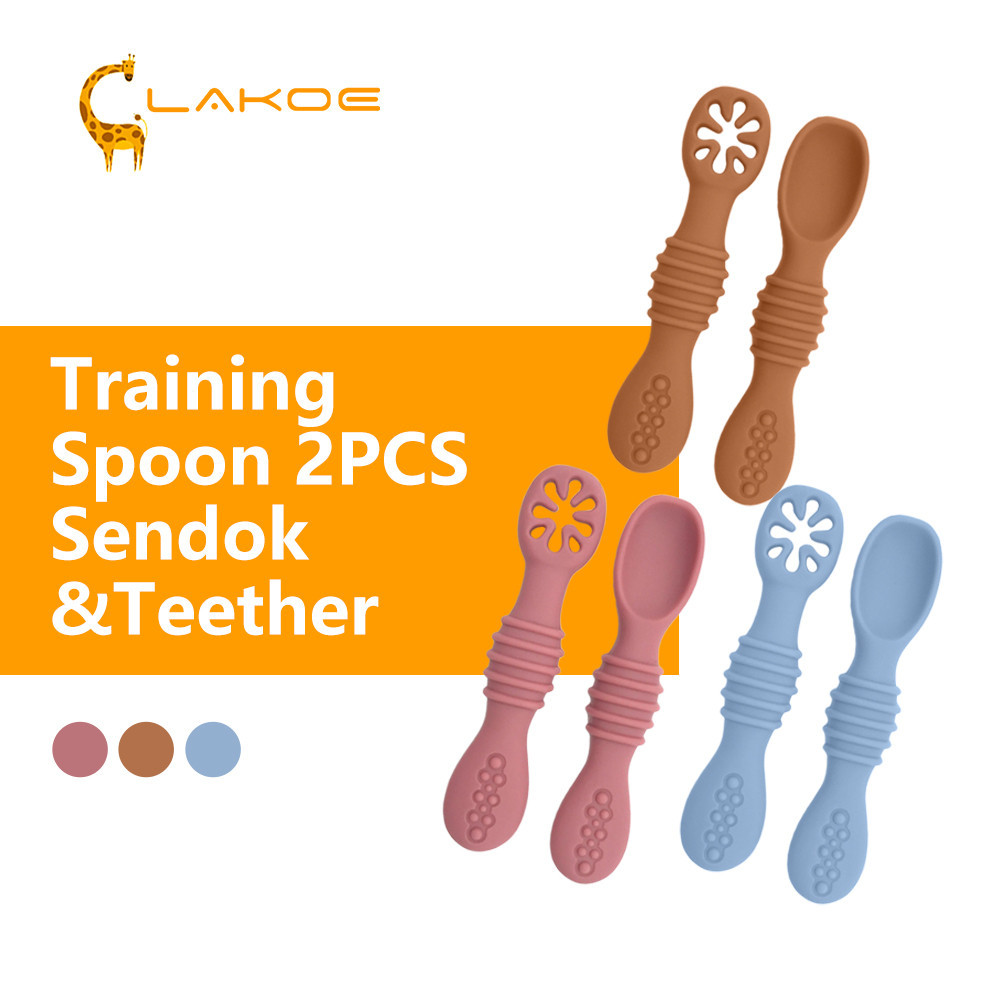Jual LAKOEOFFICIALMALL Training Spoon Baby / Premium Silicone Sendok ...