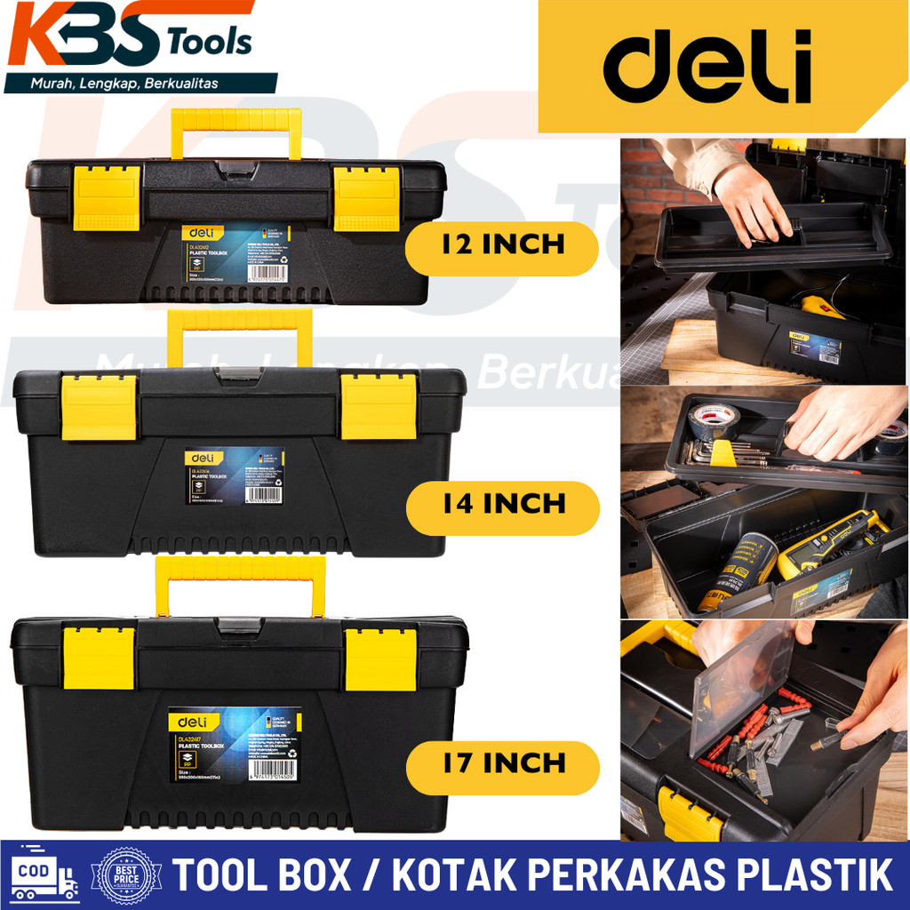 Jual Tool Box PVC 2 Tingkat - Kotak Perkakas Plastik 12/14/17" Inch ...