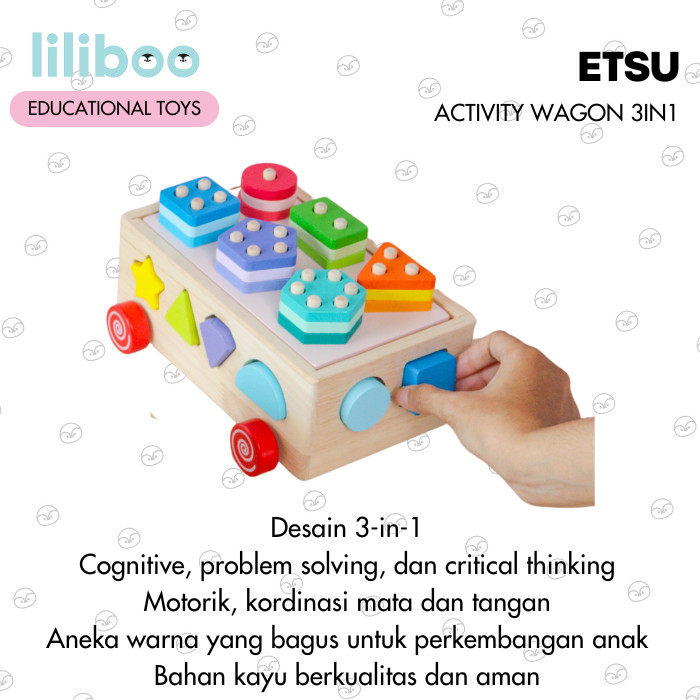 Jual LILIBOO ETSU Mainan Edukasi Anak Montessori Kayu Shape Sorter ...