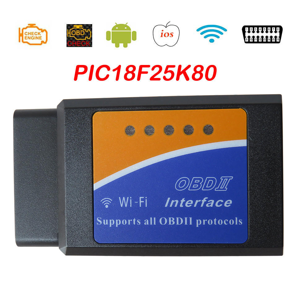 Jual PIC18F25K80 WIFI V1.5 ELM327 OBD2 Scanner For iOS Car Code Reader ...