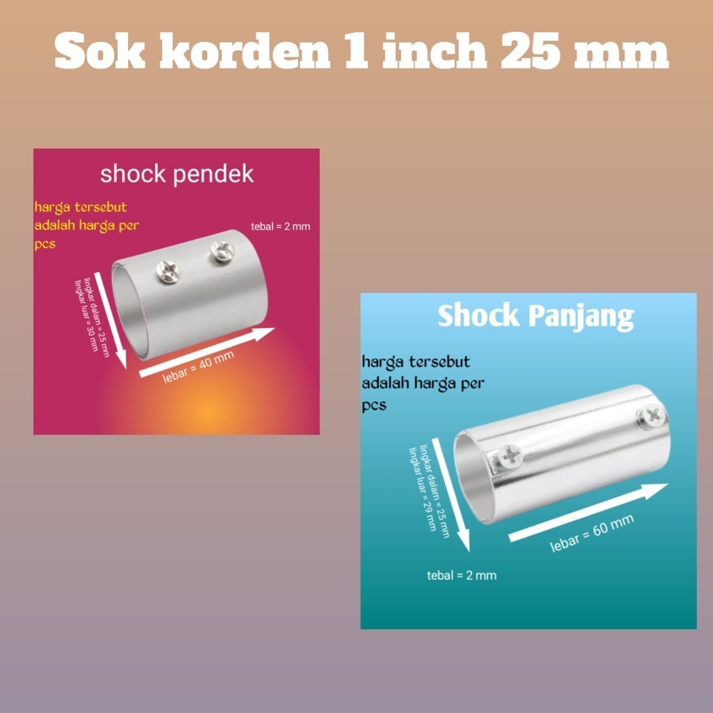 Jual sok korden, sambungan Pipa Gorden. Shock batang korden,Bracket ...