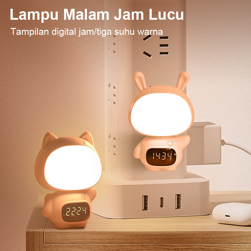 Jual Lampu Tidur LED Lampu Karakter Animal Jam Tidur Adorable Lampu ...