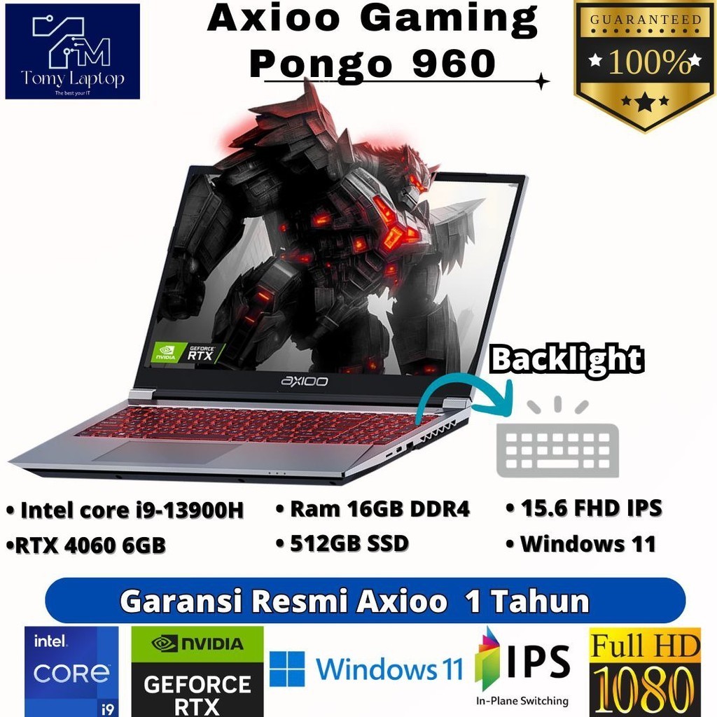 Jual LAPTOP GAMING AXIOO PONGO 960 INTEL CORE i9 13900H 16GB SSD 512GB RTX4060 8GB 15.6 FHD IPS ...