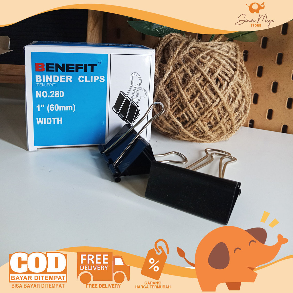 Jual Benefit Binder Clip BC-280 Penjepit Kertas Klip Penjilid Pengarsip ...