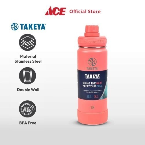 Jual Ace Takeya 530 ml Botol Vacuum Flask - Orange Tumbler Termos Minuman Tempat Air Minum Panas ...