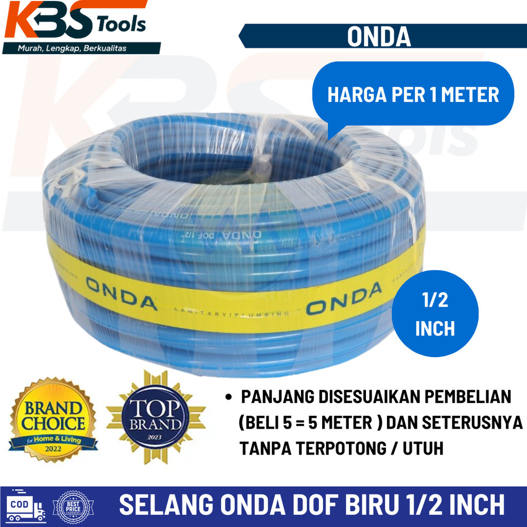 Jual Selang Air Elastis Serbaguna Dof Biru 1/2" Inch Onda Hose Meteran | Shopee Indonesia