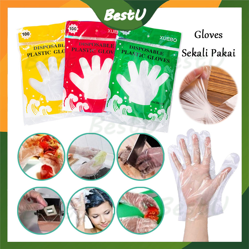 Jual Sarung Tangan Plastik isi 100pcs /bening Food Hand Disposable/Disposable Gloves Transparan ...