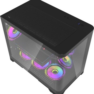 Jual CASING AIGO DARKFLASH ARC1 | Black / White Curve Fish Tank MATX ...