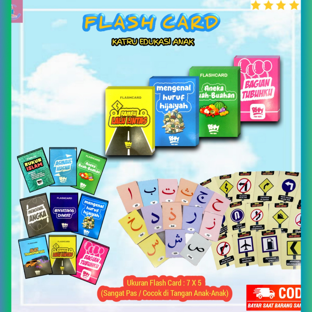 Jual Flash Card / Mainan Edukasi Kartu Pintar Anak Balita / Mainan Flas Card Abjad / Binatang ...