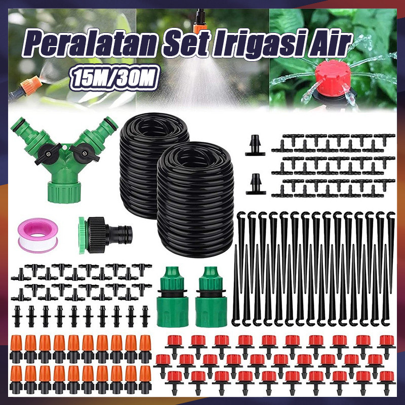 Jual 15/30m/Peralatan Set Irigasi Air/Taman Garden Watering Kit ...