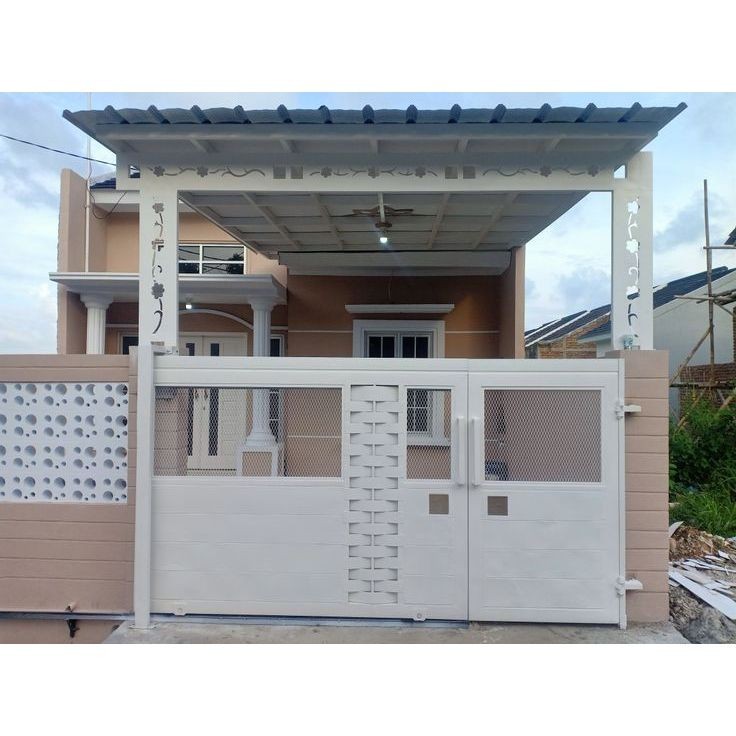 Jual pagar rumah minimalis bahan GRC dengan varian warna putih | Shopee ...