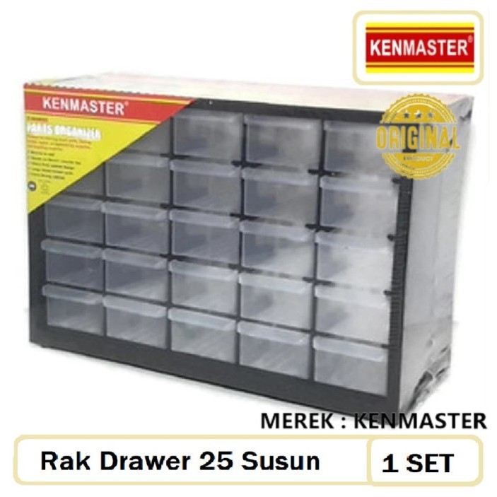 Jual Rak Susun 25 Komponen / Rak Kotak Drawer 25 Slot Kenmaster ...