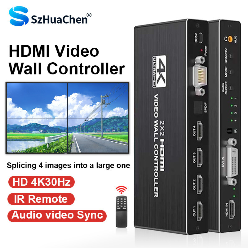 Jual 4K HDMI Video wall controller 2x2 HDMI DVI Video wall Processor ...