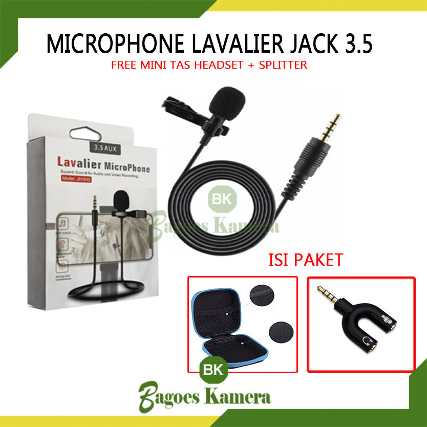 Jual Mic clip on Lavalier Vlogger Clipon Smule Youtuber warna hitam ...