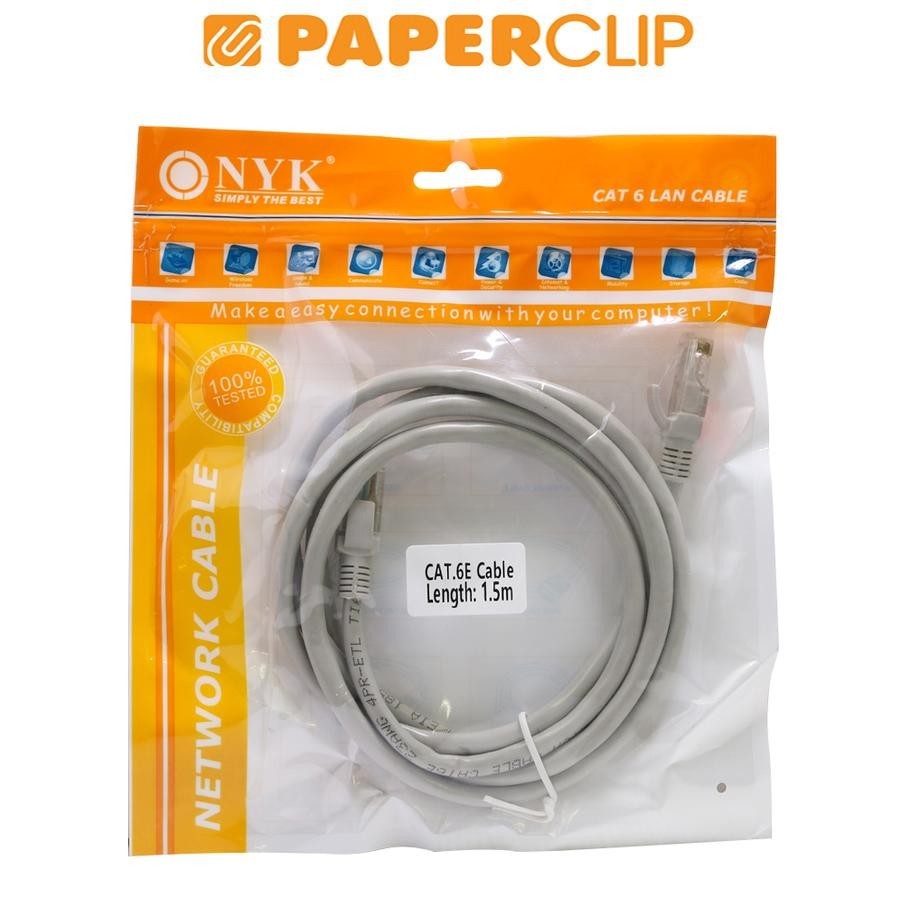 Jual KABEL / CABLE LAN UTP NYK CAT-6E ETHERNET 1.5M | Shopee Indonesia