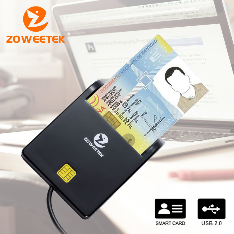 Jual Zoweetek USB ID Smart Card Reader Electronic DNI Reader for ISO ...