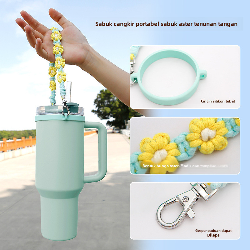 Jual Stanley tali botol air olahraga liontin penutup cangkir anyaman ...