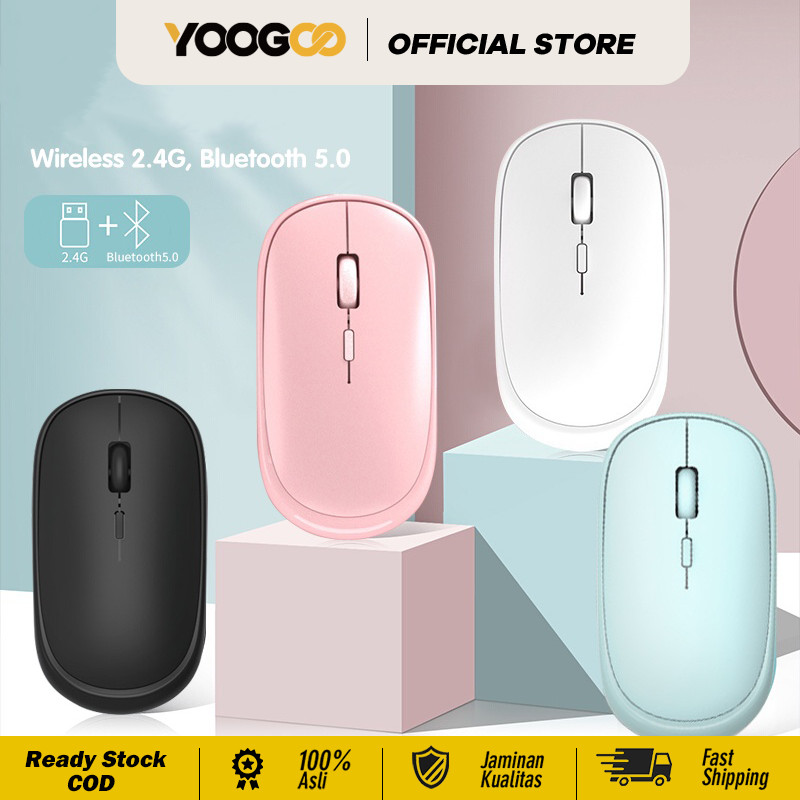 Jual YOOGOO Wireless Mute Mouse Slim Tipis Optical Bisukan Mouse ...