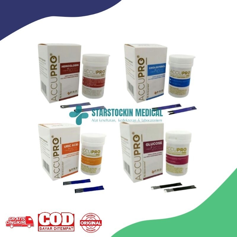 Jual Strip Test Accupro 4 in 1 Accu Pro Gula Darah Asam Urat Kolesterol ...