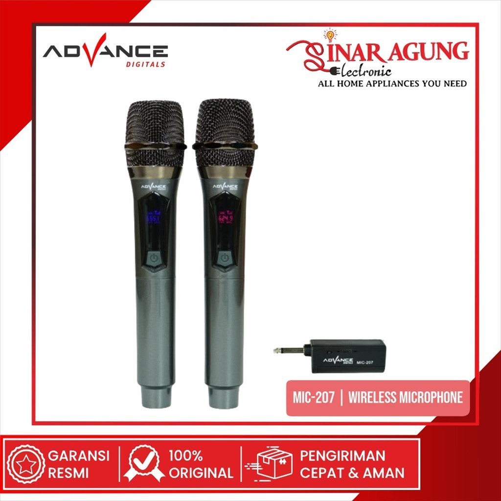 Jual ADVANCE MIC-207 / MIC207 PROFESSIONAL WIRELESS MICROPHONE - 100% ...