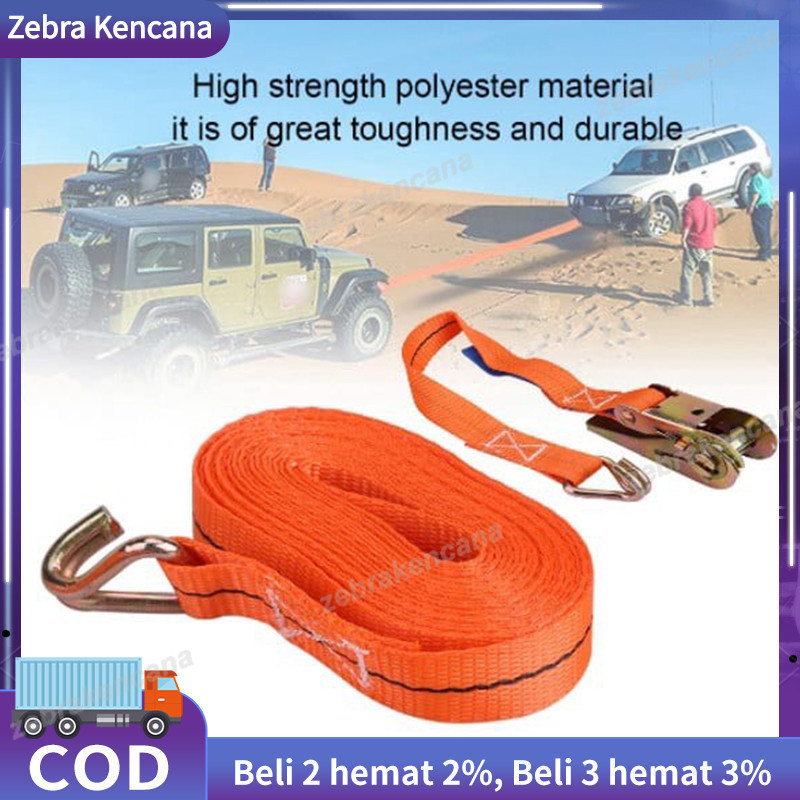Jual Rachet Tie Down 4-10 Meter 10 TON Webbing Cargo Lashing Belt ...