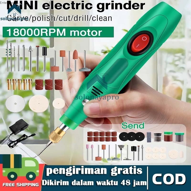 Jual Bor Mini 12V DC 15000 RPM Mini Drill Electric Engraver Grinder ...