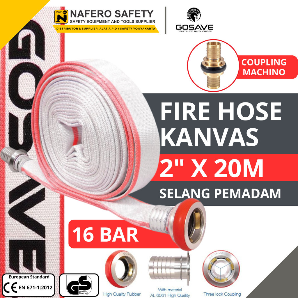 Jual FIRE HOSE HYDRANT CANVAS GOSAVE Selang Pemadam Kebakaran 2" inch x ...