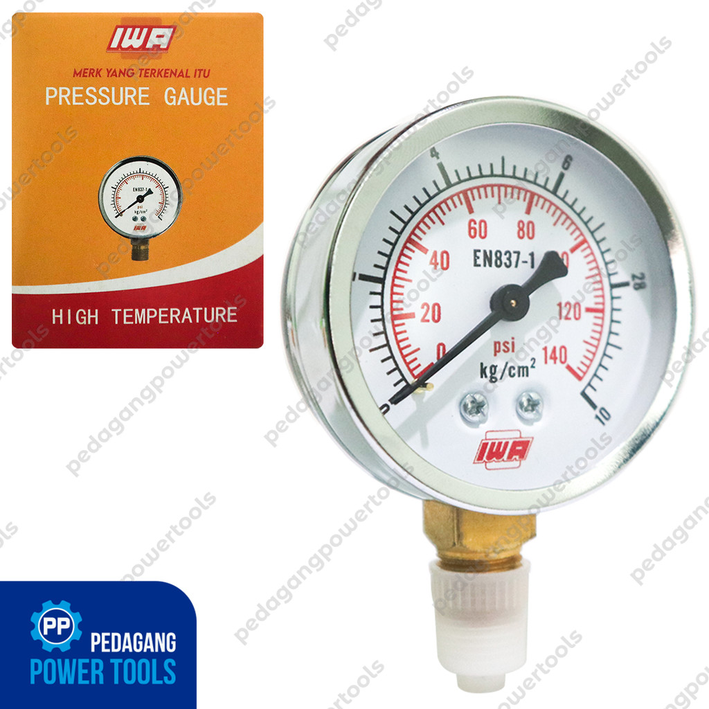 Jual IWA Pressure Gauge 2.5" 10 bar Alat Ukur Tekanan Angin Lonceng ...
