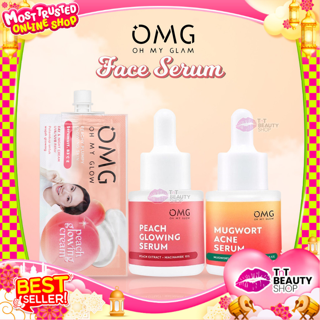 Jual OMG Oh My Glow Mugwort Acne Serum 20 ml - Peach Glowing Serum 20ml | TnT Beauty Shop ...