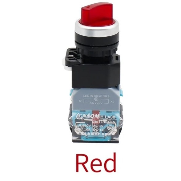 Jual SELECTOR SWITCH 2 POSISI LAMP 24VDC DAN 220VAC DIAMETER 22 - Merah ...