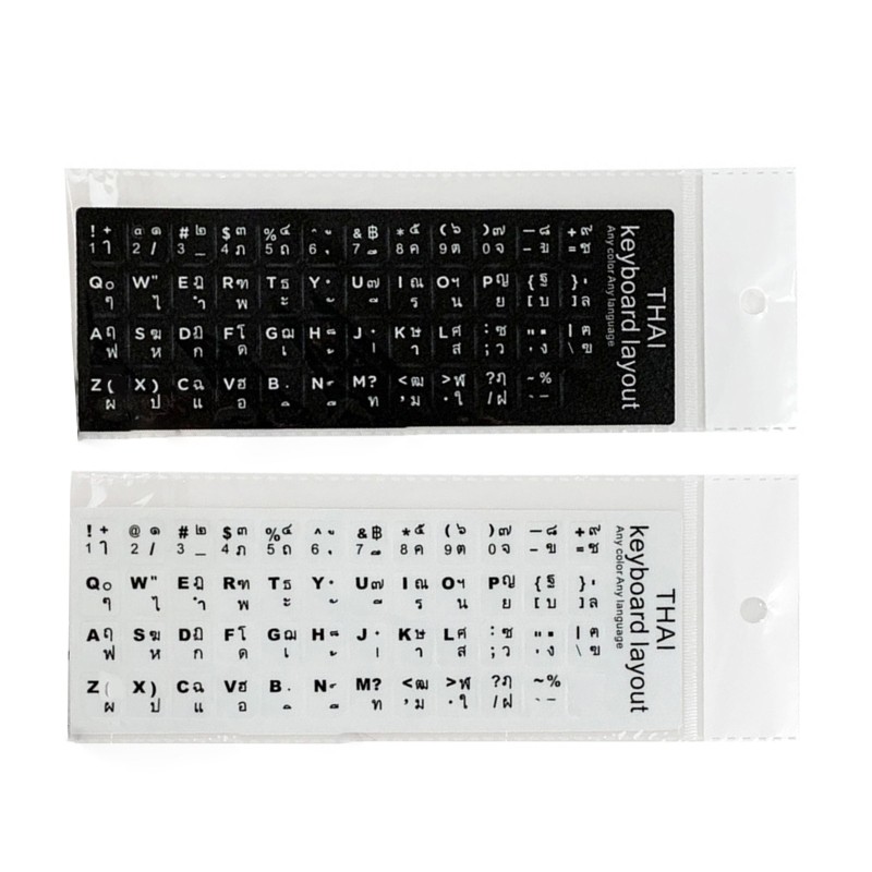 Jual 63HD Thai Language Keyboard Stickers Alphabet Letters Black/ White ...