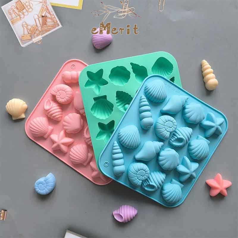 Jual Cetakan Kue Puding Permen Cetakan Silikon Cokelat Cetakan Kerang ...