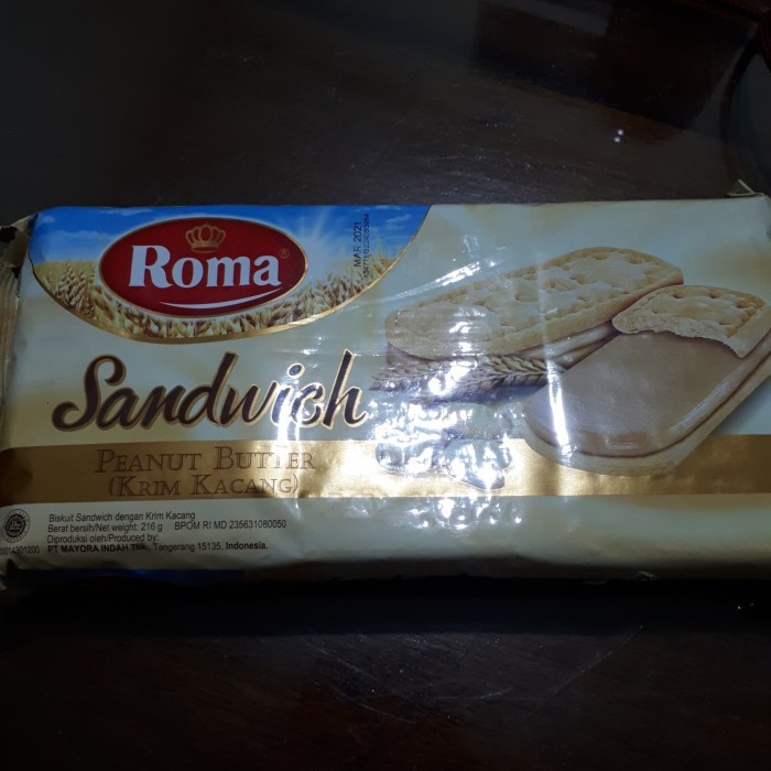 Jual roma sandwich krim kacang 216gr | Shopee Indonesia