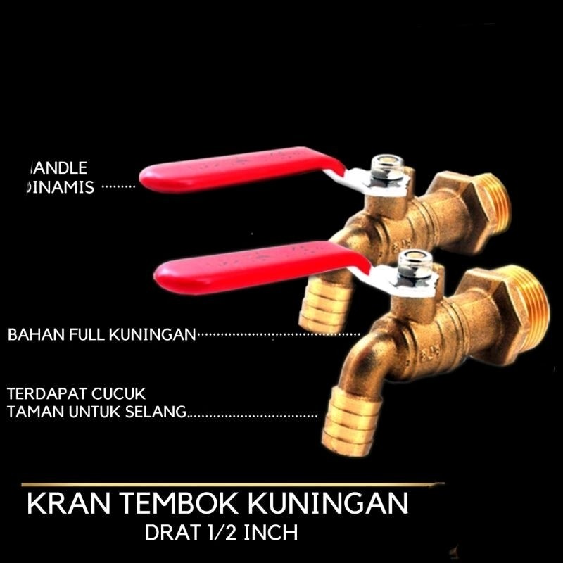 Jual KRAN AIR 3/4 100% KUNINGAN FLUSSO (289) ( garansi 1tahun bocor ...
