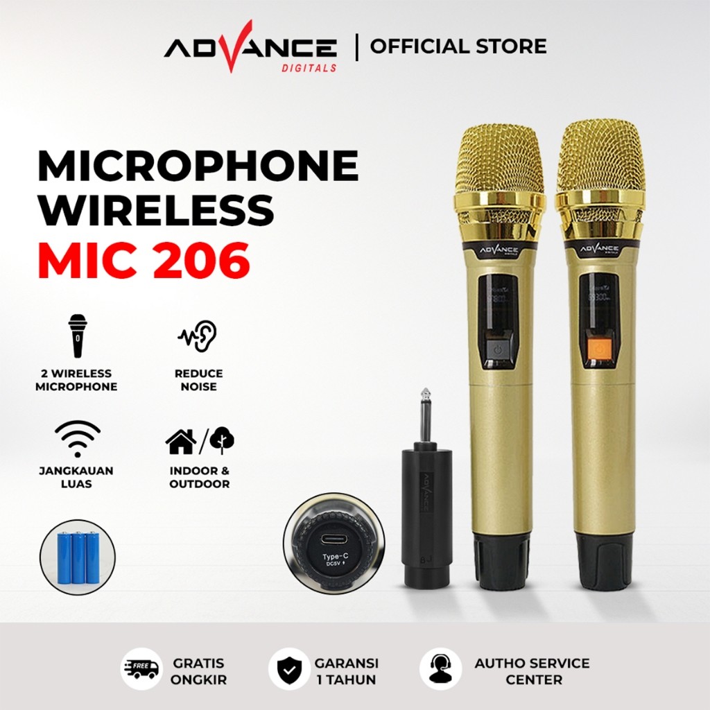 Jual Advance MIC-206 Duet Microphone Wireless UHF Garansi Resmi 1 Tahun ...