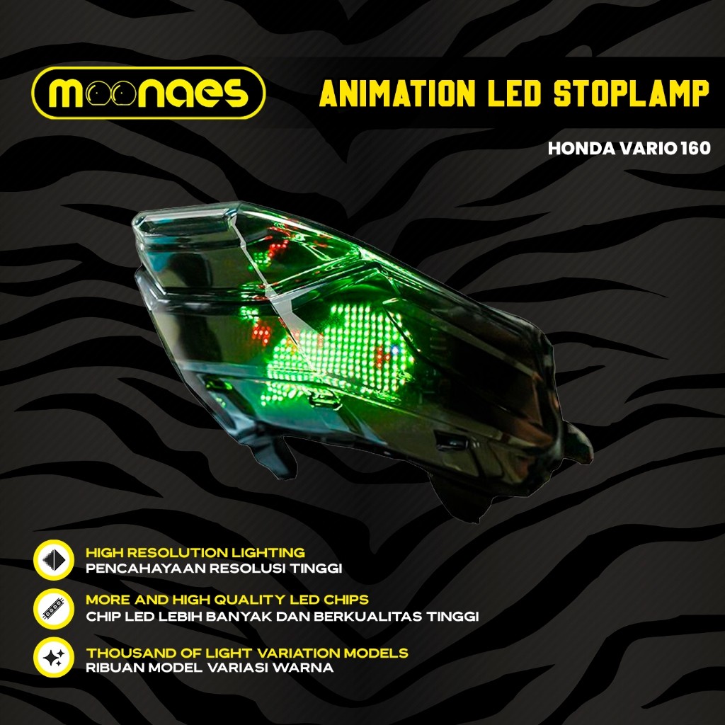 Jual LAMPU STOP MOONAES ANIMATION LED 3000++ MODE STOPLAMP VARIO 160 ...