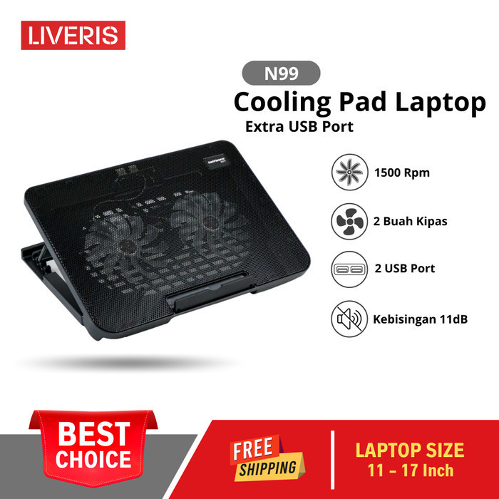 Jual Taffware N99 Cooling Pad Laptop Adjustable Stand Cooler 1500 Rpm ...