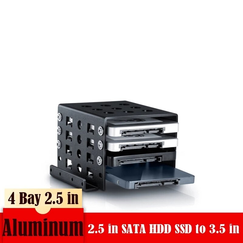 Jual 4-Bay 2.5" To 3.5" Inch Adapter Bracket Hard Drive Caddy SSD ...