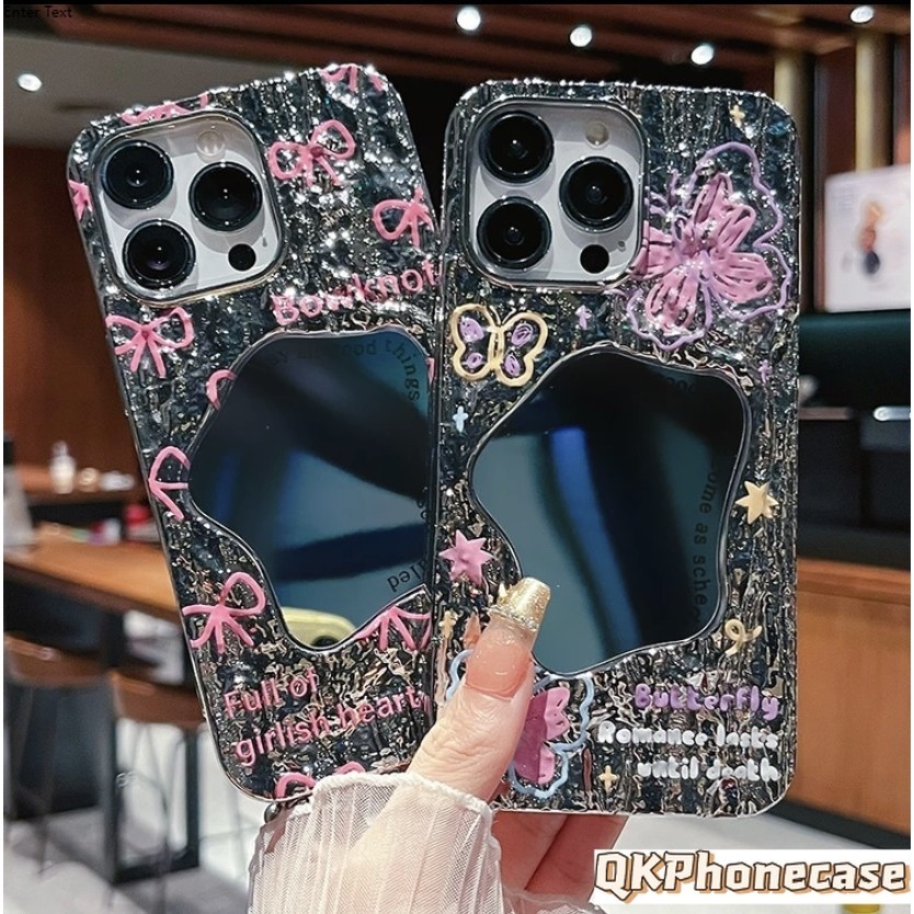 Jual QKPhonecase Case Butterfly iPhone For Rock Grain Wrinkle Mirror ...