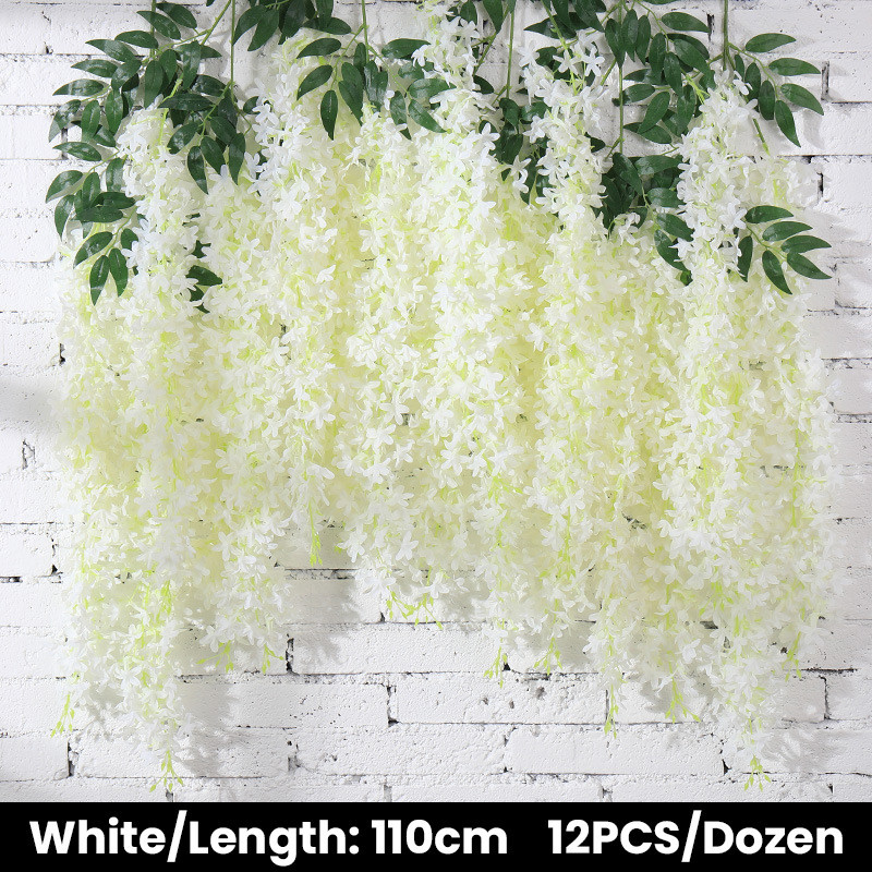 Jual (12pcs/paket)110cm/3.6ft Bunga Palsu Tanaman Rambat Wisteria ...
