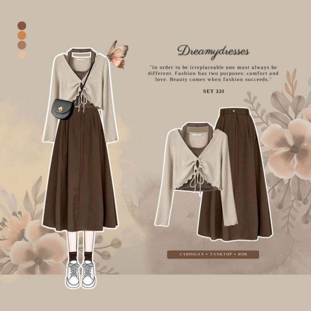 Jual one set bangkok style Set 221 - OOTD Korean Style Retro vintage ...