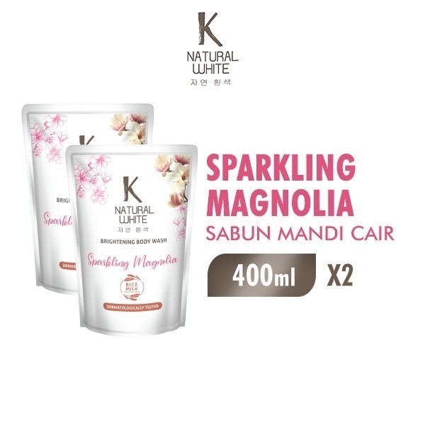 Jual K Natural White Sabun Mandi Cair Magnolia Pouch 400 ml x2 | Shopee ...