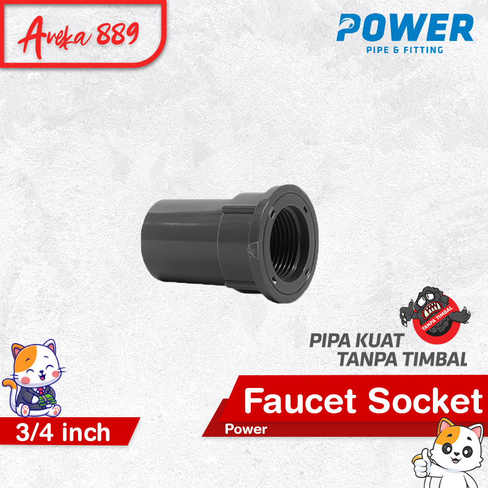 Jual SDD AW 3/4 FITTING PVC POWER | SOCKET / SOK DRAT DALAM | FAUCET ...