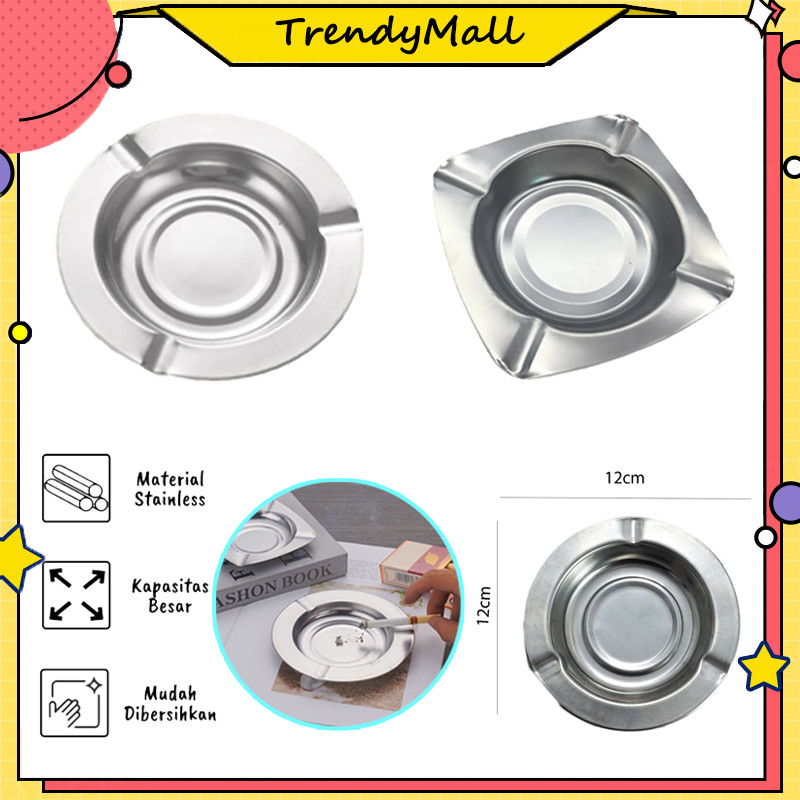 Jual Asbak Stainless /Mangkok Asbak Bulat Persegi Modern/Asbak Petak ...