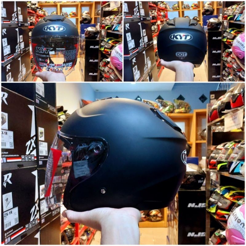 Jual PR0M0 SEL HELM KYT KYOTO R BLACK DOFF | Shopee Indonesia