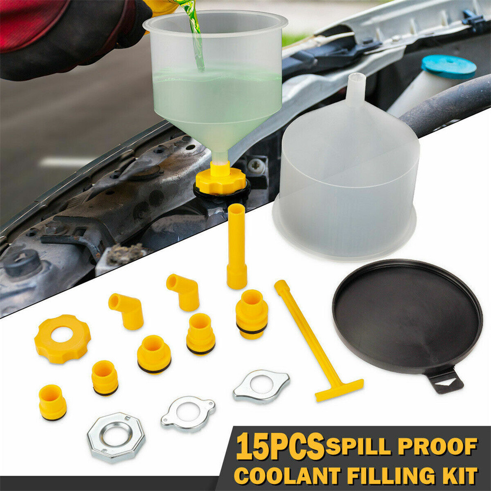 Jual 15Pcs Coolant Funnel Kit Car Radiator Coolant Filling Funnel Kit ...