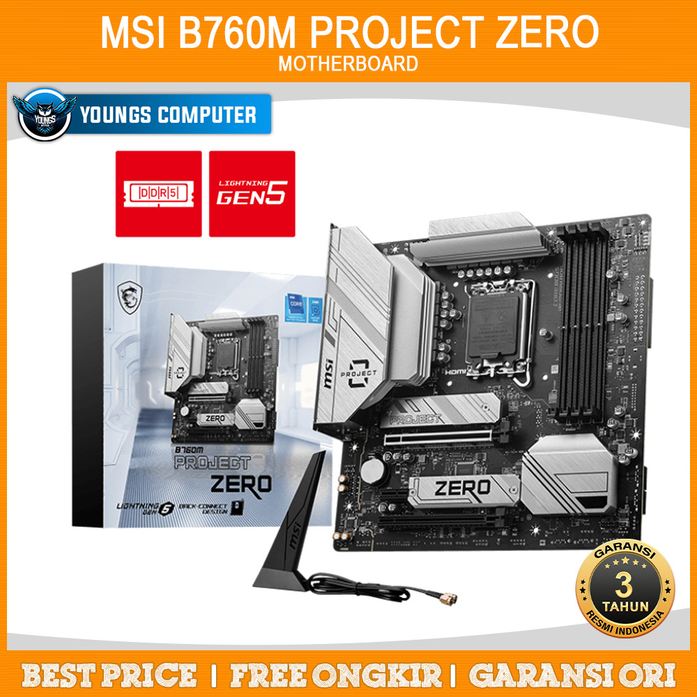 Jual MSI B760M PROJECT ZERO | MOTHERBOARD INTEL B760 DDR5 LGA1700 mATX ...